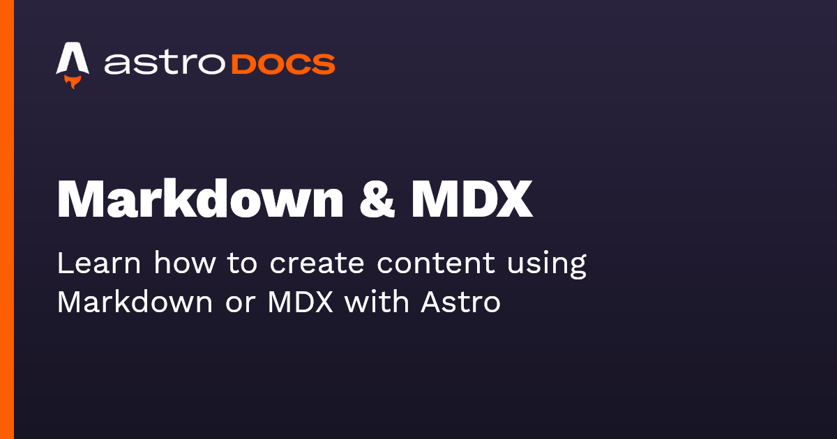 Markdown And Mdx 馃殌 Astro Documentation